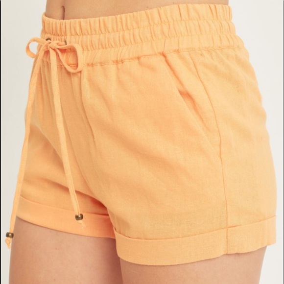 Love Tree | Shorts | Linen Shorts Drawstring Pullon Style Side Pockets ...